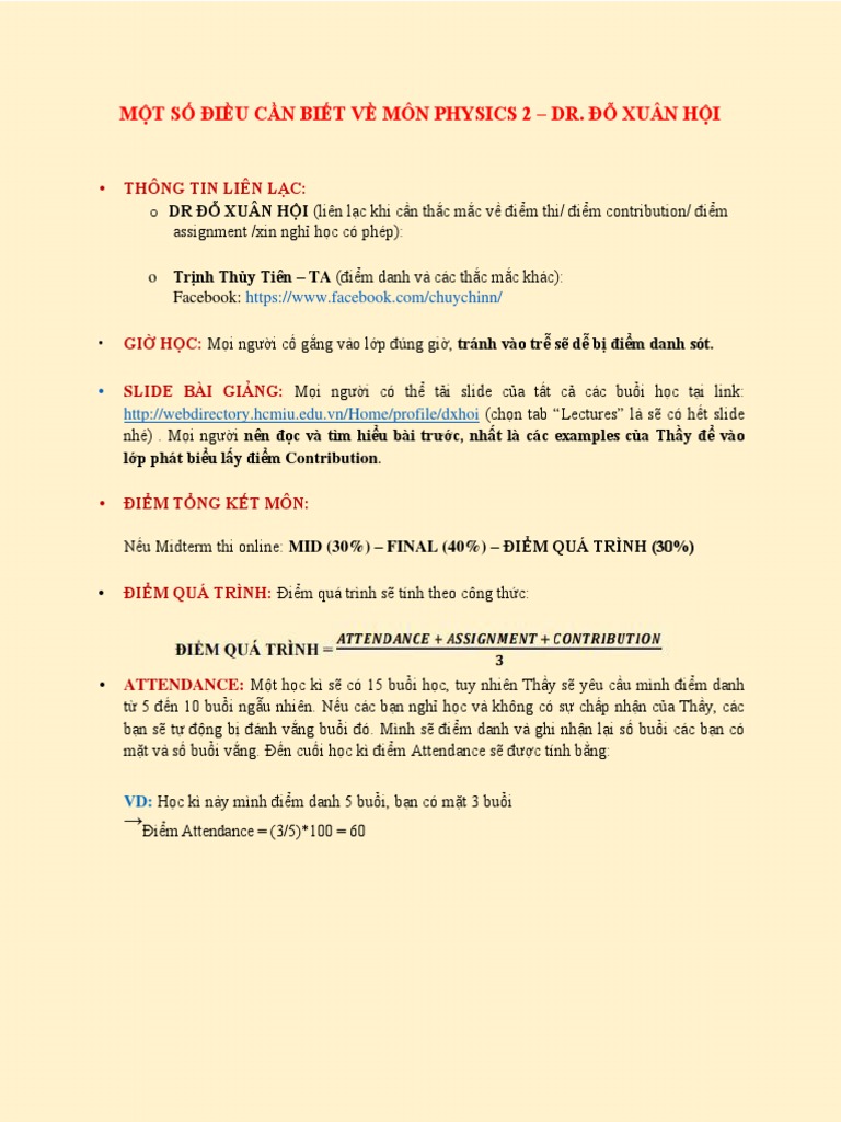 Phy2 - Lưu Ý | PDF