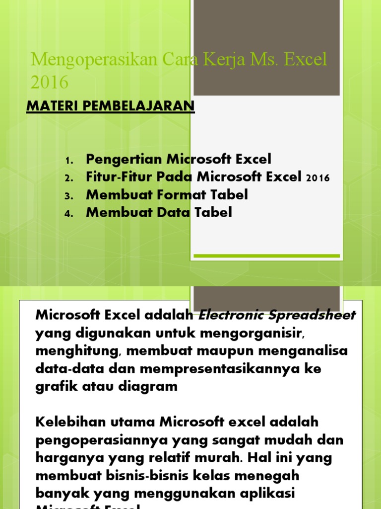 Mengoperasikan Cara Kerja Ms Excel | PDF