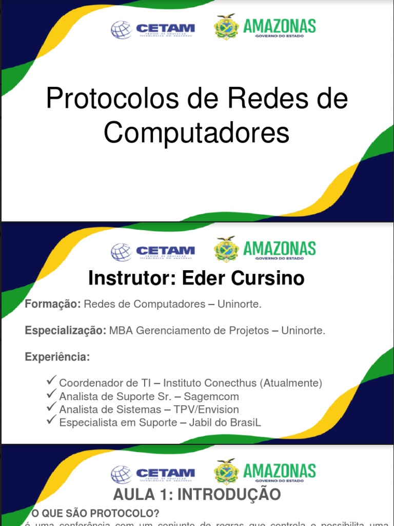 Aula 1 - Protocolos de Redes | PDF | Rede de computadores | Internet