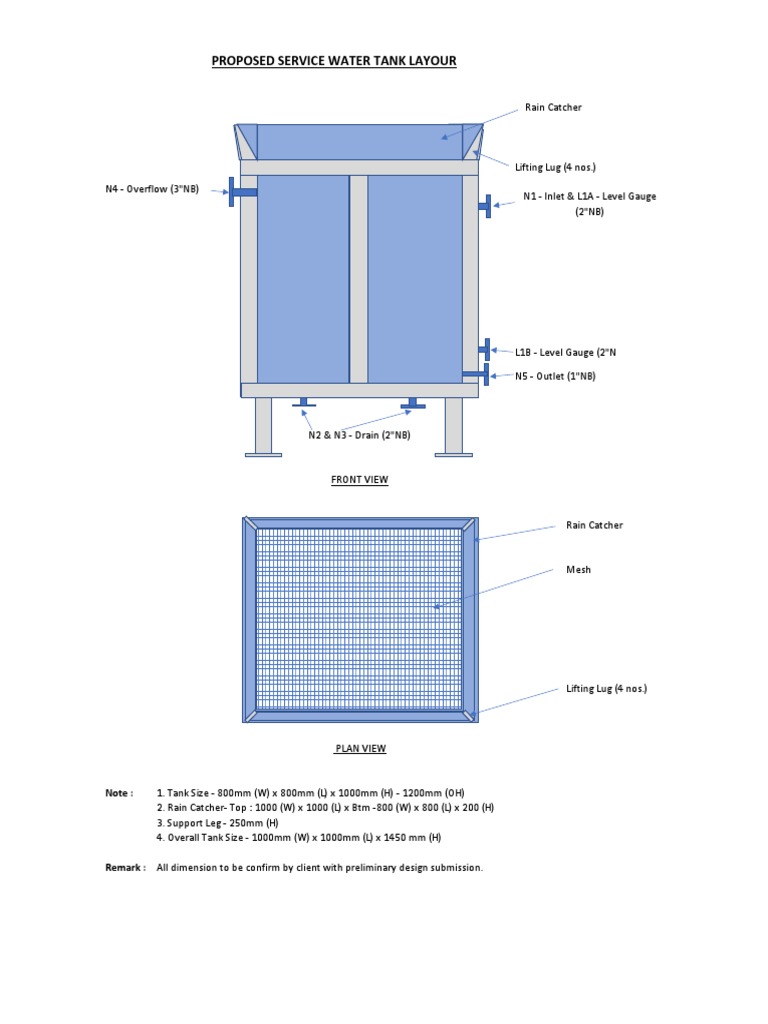 Proposed Service Water Tank Layout | PDF