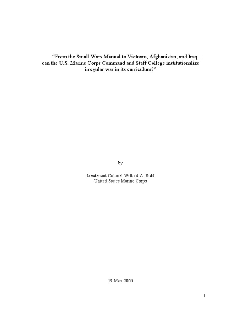 From The Small Wars Manual To Vietnam, Afghanistan | PDF | United ...