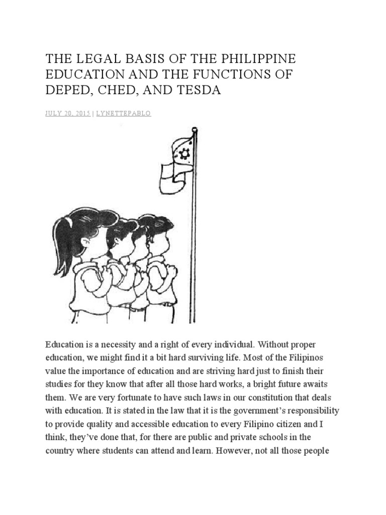 The Legal Basis of The Philippine Education and The Functions of Deped ...