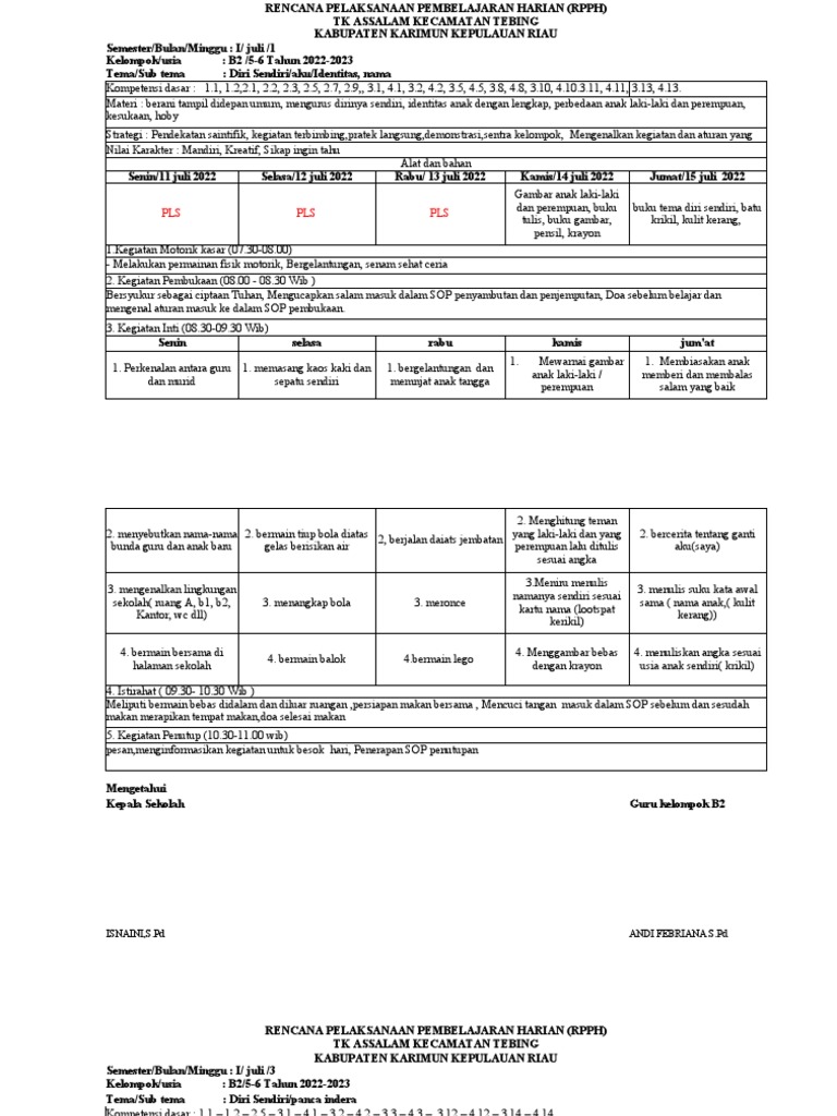 RPPH Semester 1 2022-2023 | PDF