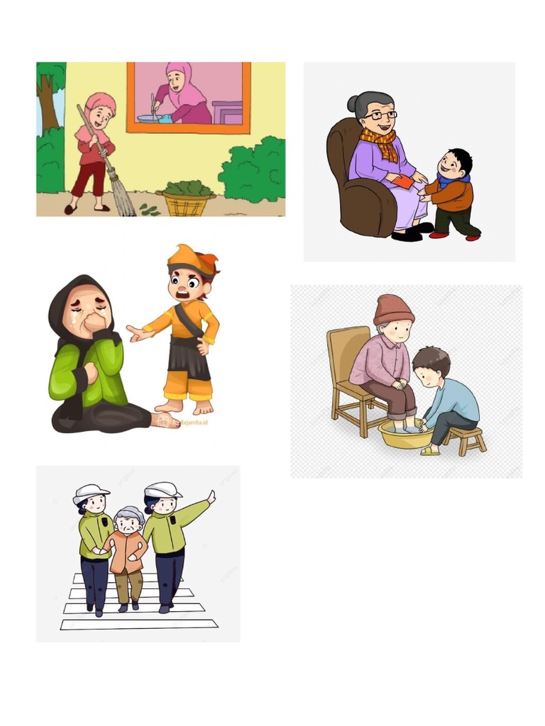 gambar adab menghormati orang tua | PDF