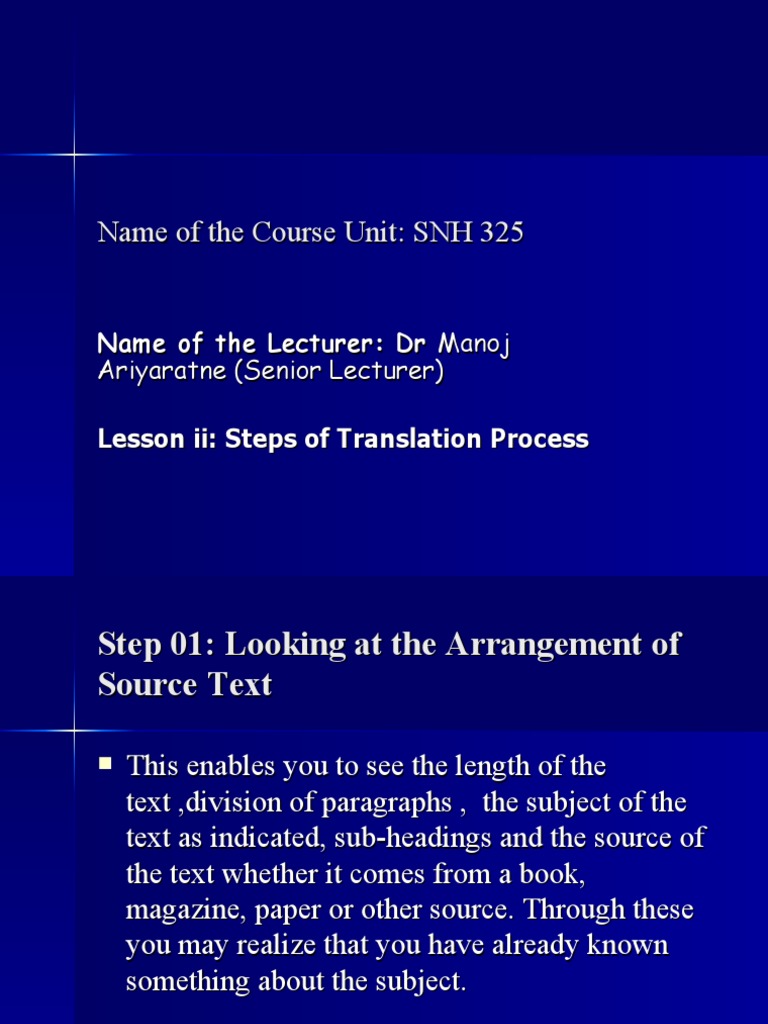 Three Steps of Translation Process | PDF | Translations | Writing