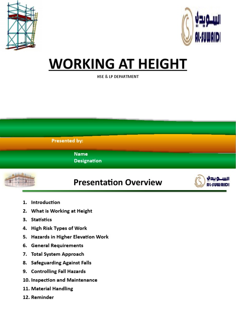 Working at Height - Training Presentation 1 of 2 | PDF | Personal ...