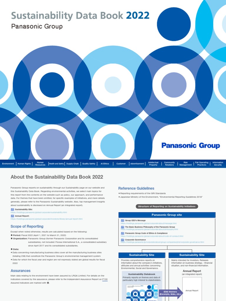 Sustainability Data Book 2022 - Panasonic Group | PDF | Regulatory ...