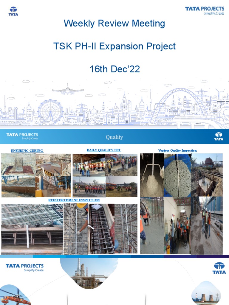 Weekly review meeting TSK PH-II expansion project quality reinforcement | PDF