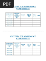 Tabulation Sheet | PDF | Dances | Sports Entertainment