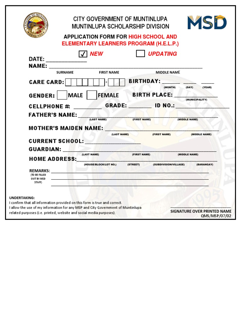 HELP APP FORM-NEW WO SLIP Check New | PDF