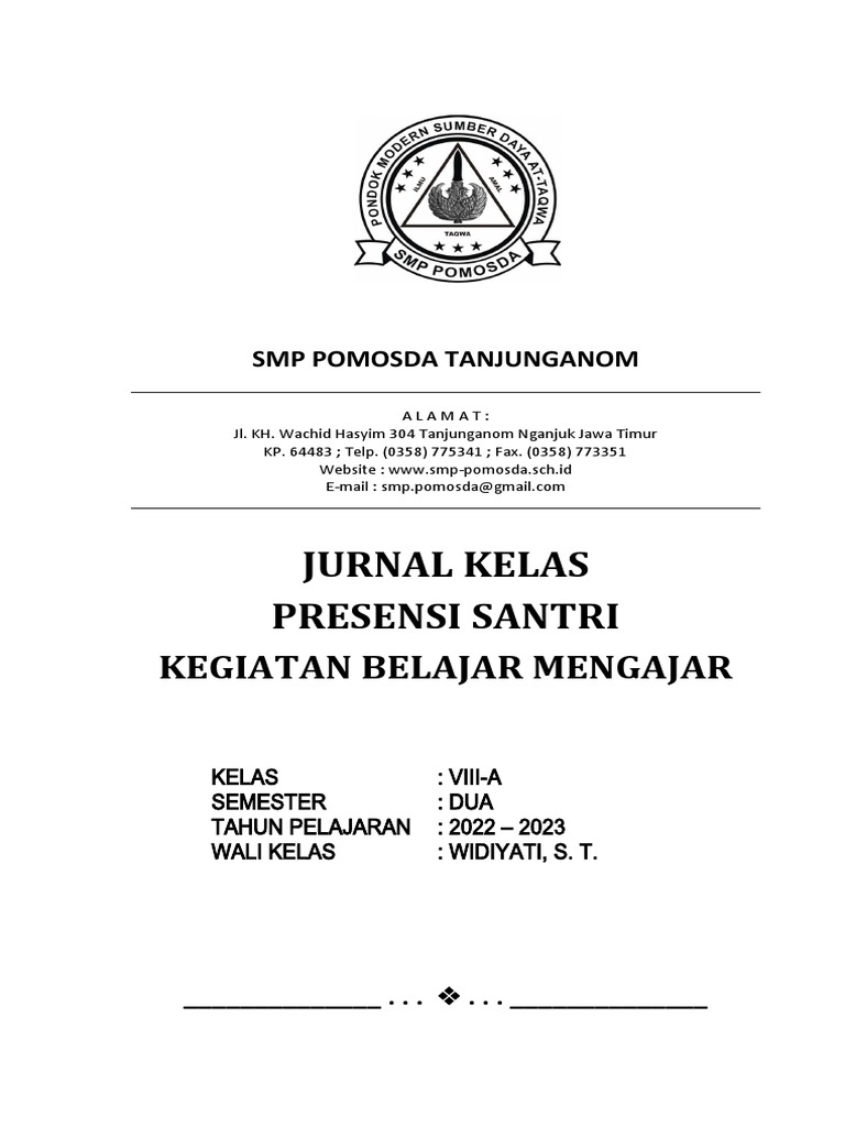 Cover Jurnal Kelas Dan Absensi | PDF
