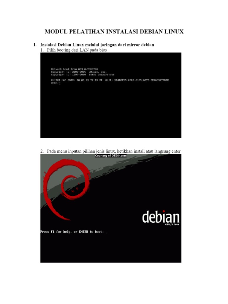 Modul Pelatihan Instalasi Debian Linux | PDF
