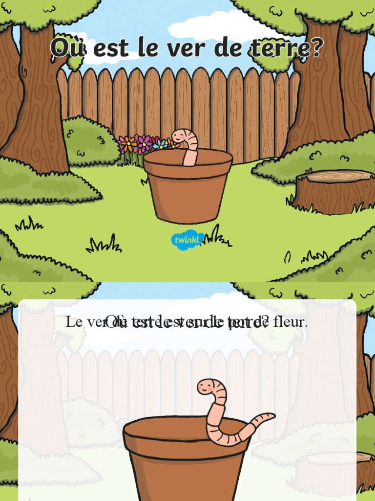 FR T 007 Powerpoint Le Ver de Terre Et Les Preacutepositions - Ver - 1 ...