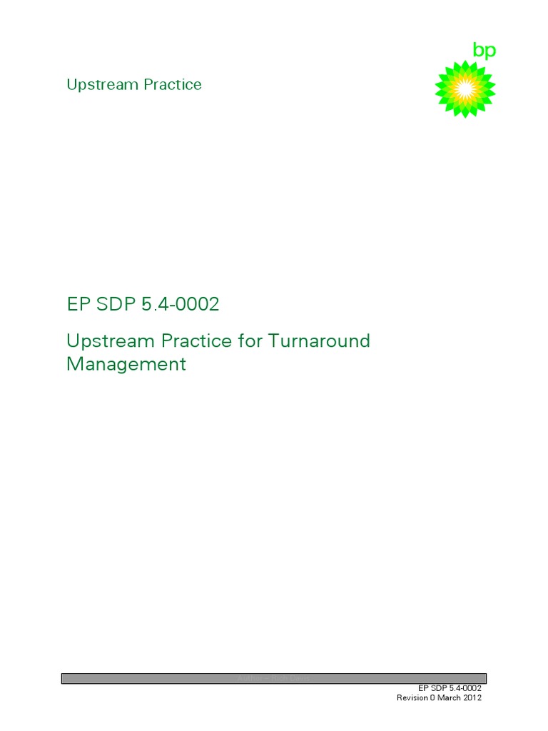 BP TAR Best Practice Doc-121030-EP SDP 5 4-0002 UP For Turnaround ...