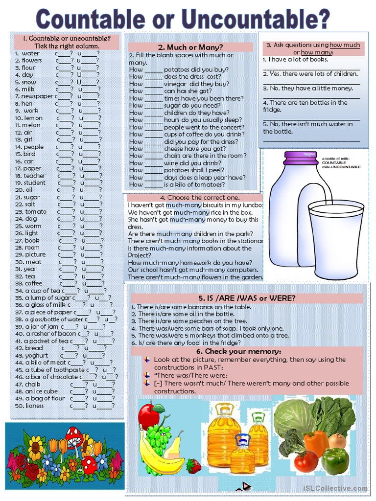 Countable and Uncountable (1) | PDF | Foods | Food And Drink Preparation