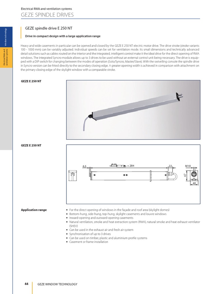 GEZE Spindle Drive1 | PDF | Power Supply | Manufactured Goods