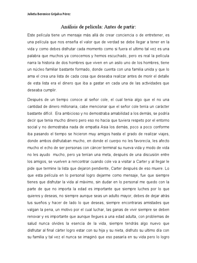 Análisis de Película | PDF
