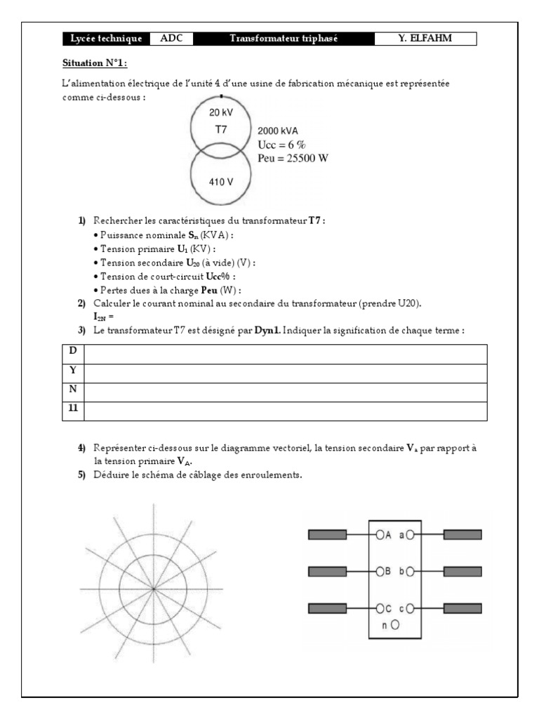 Exo Transfo Triphasé 2021 | PDF