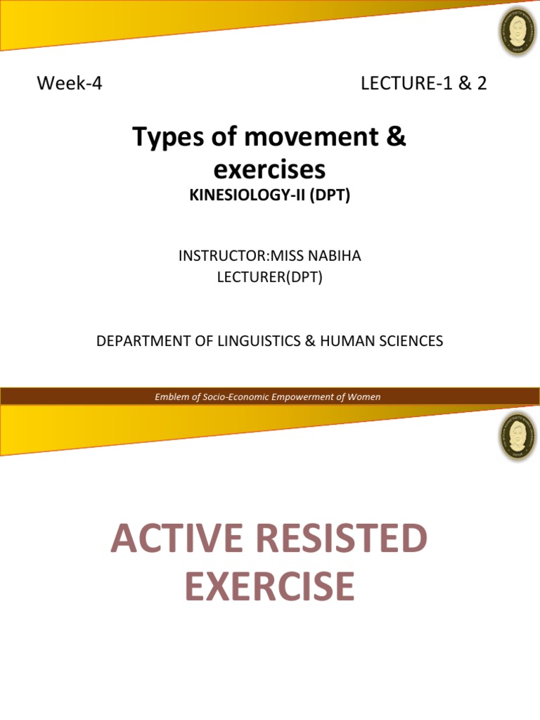 Lec 3 Active Resisted | PDF | Skeletal Muscle | Strength Training