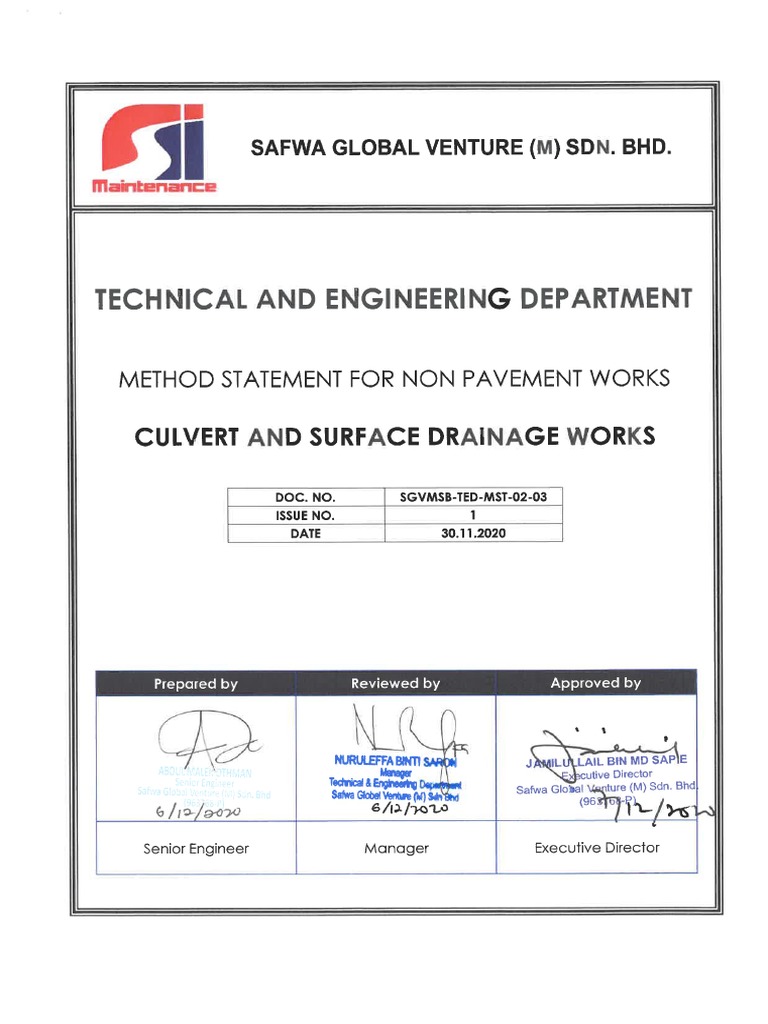 Method Statement - Drainage | PDF