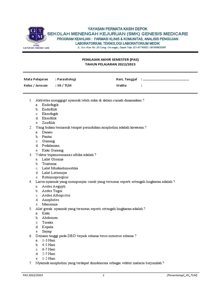 Soal PAS Ganjil 2223 - ParasitXII | PDF