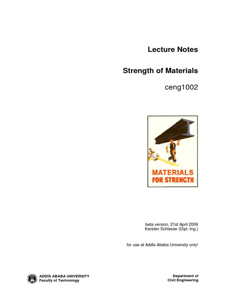 AAU - Strength of Materials - Lecture Notes - 09-04-21 | PDF ...