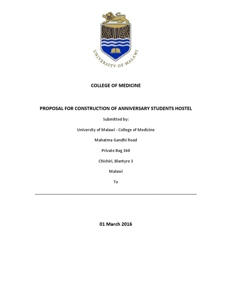 Proposal for College of Medicine Hostel | PDF