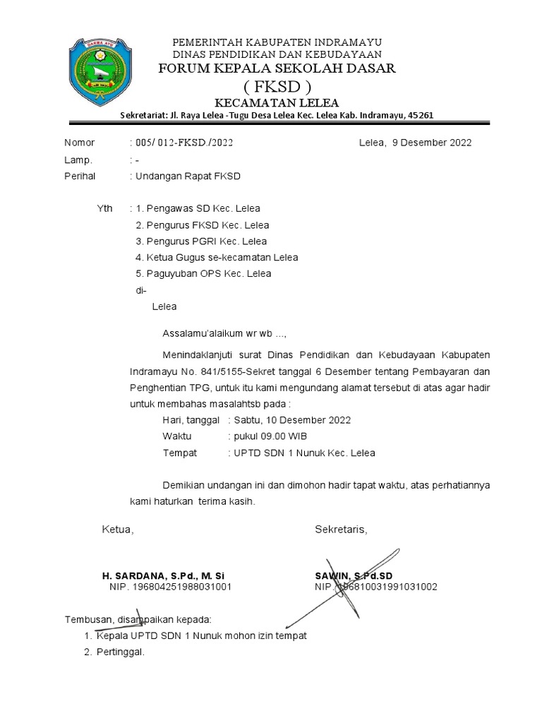 SRT Undangan FKSD | PDF