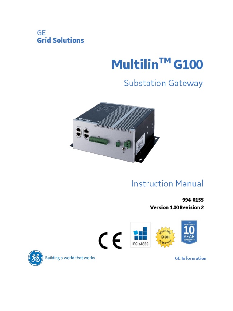 994 0155 G100 Substation Gateway Instruction Manual V100 R2 | PDF | Electrical Engineering ...