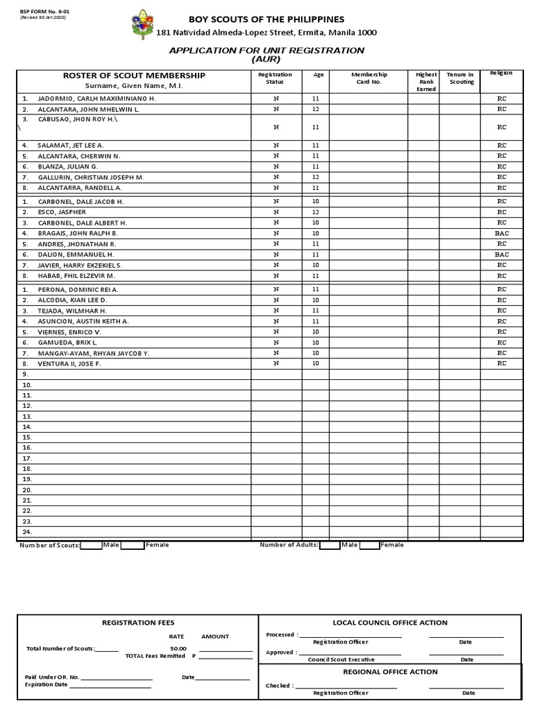 AUR Form2 | PDF | Scouting | Youth Movements
