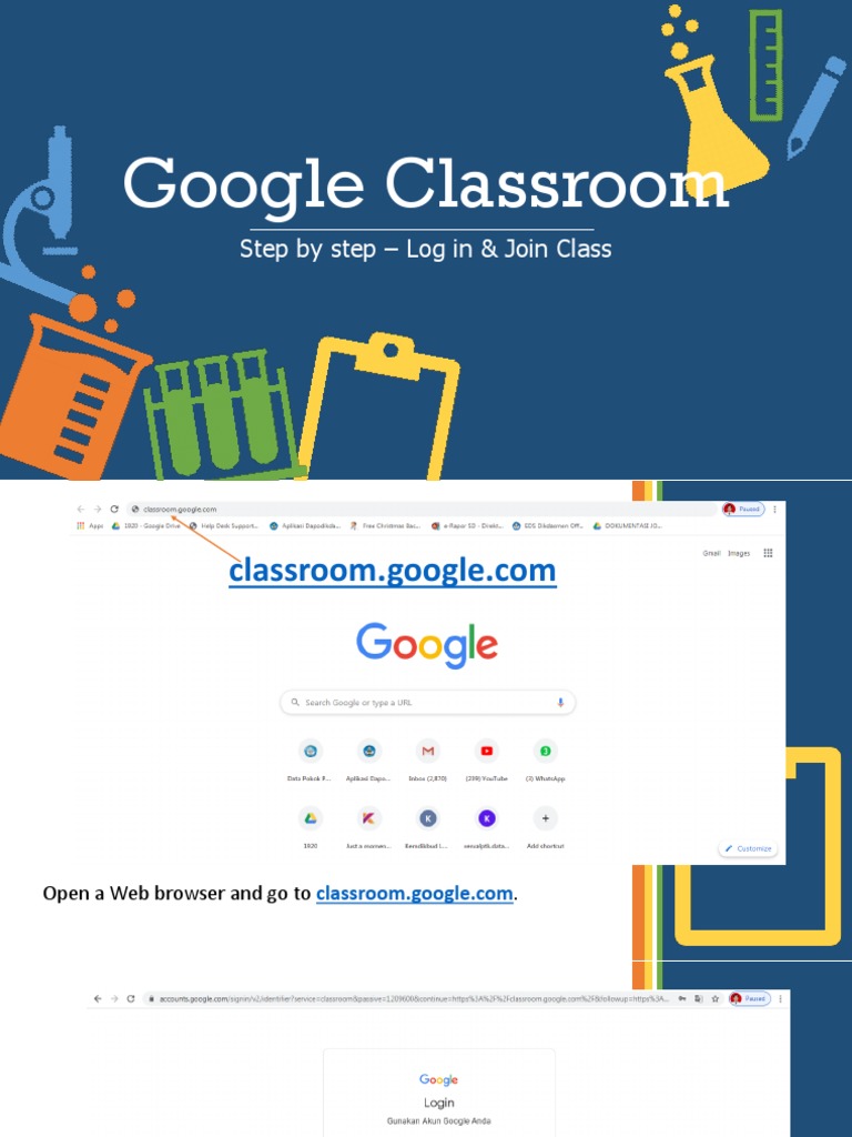 Google Classroom - Log in and Join Class | PDF