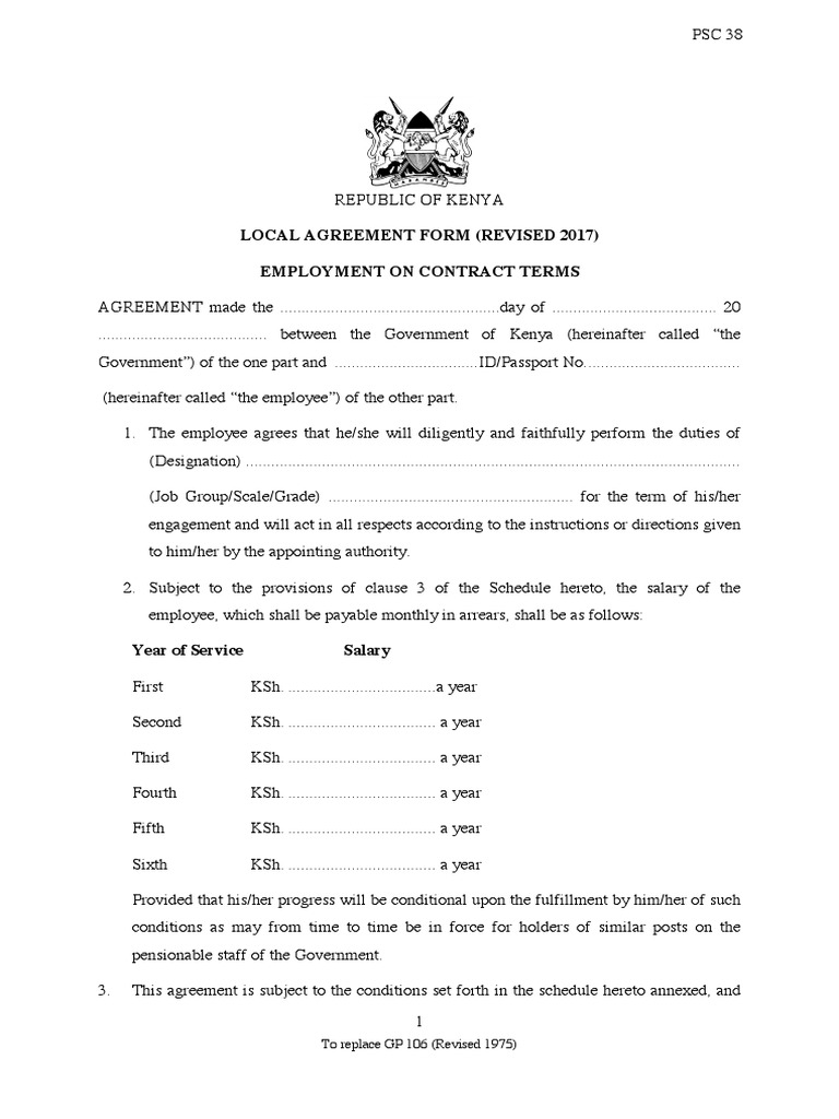 Revised Local Agreement Form 2017 | PDF | Employment | Salary
