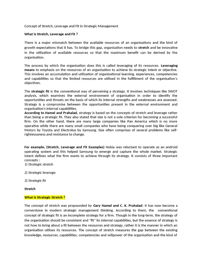 Unit 4 Strategic Management Pdf Strategic Management Value Chain