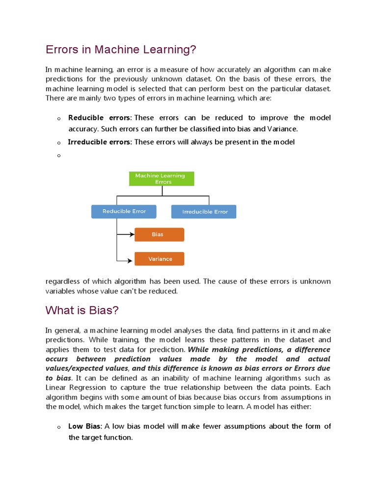 Bias and Variance | PDF | Errors And Residuals | Machine Learning