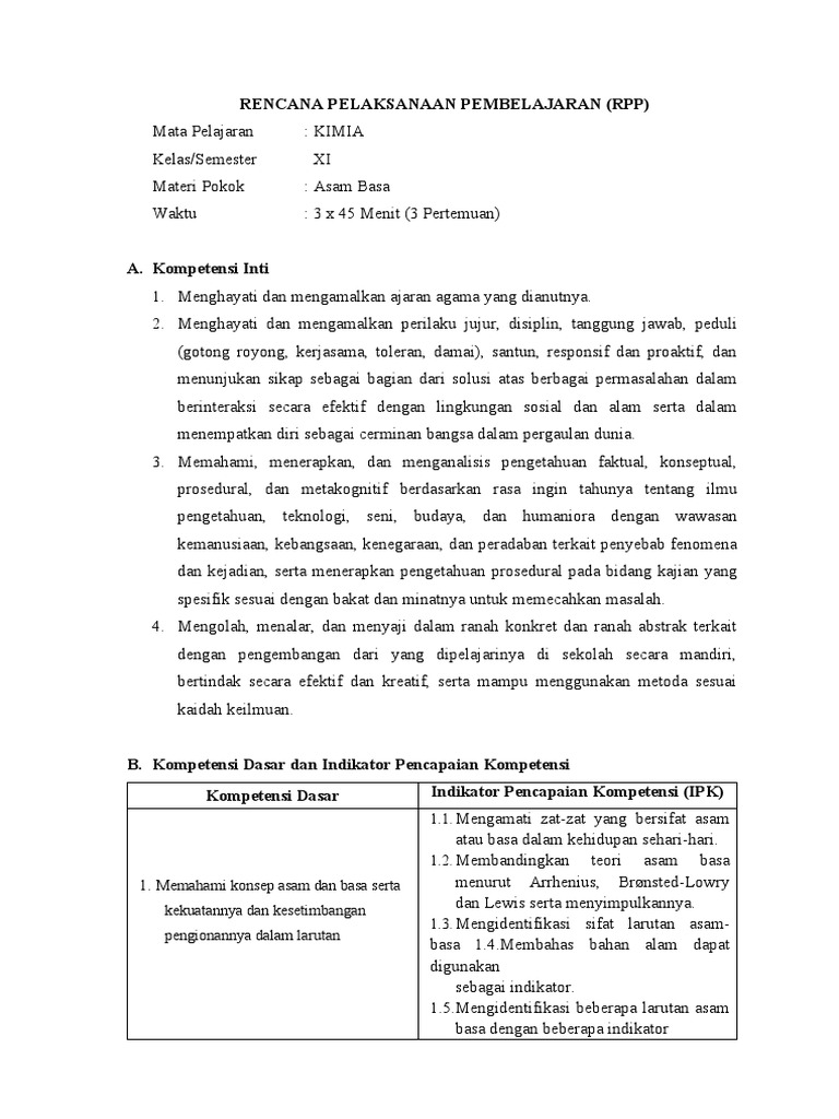 RPP Asam-Basa | PDF