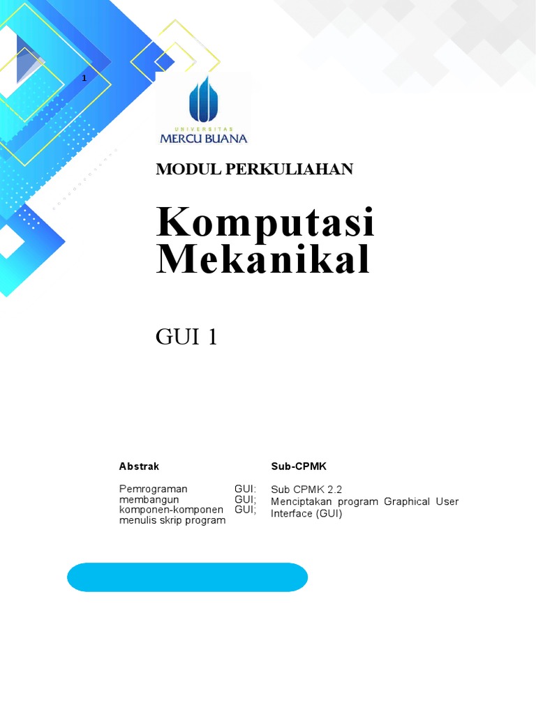 Membangun Antarmuka Pengguna Grafis (GUI) dengan Matlab | PDF