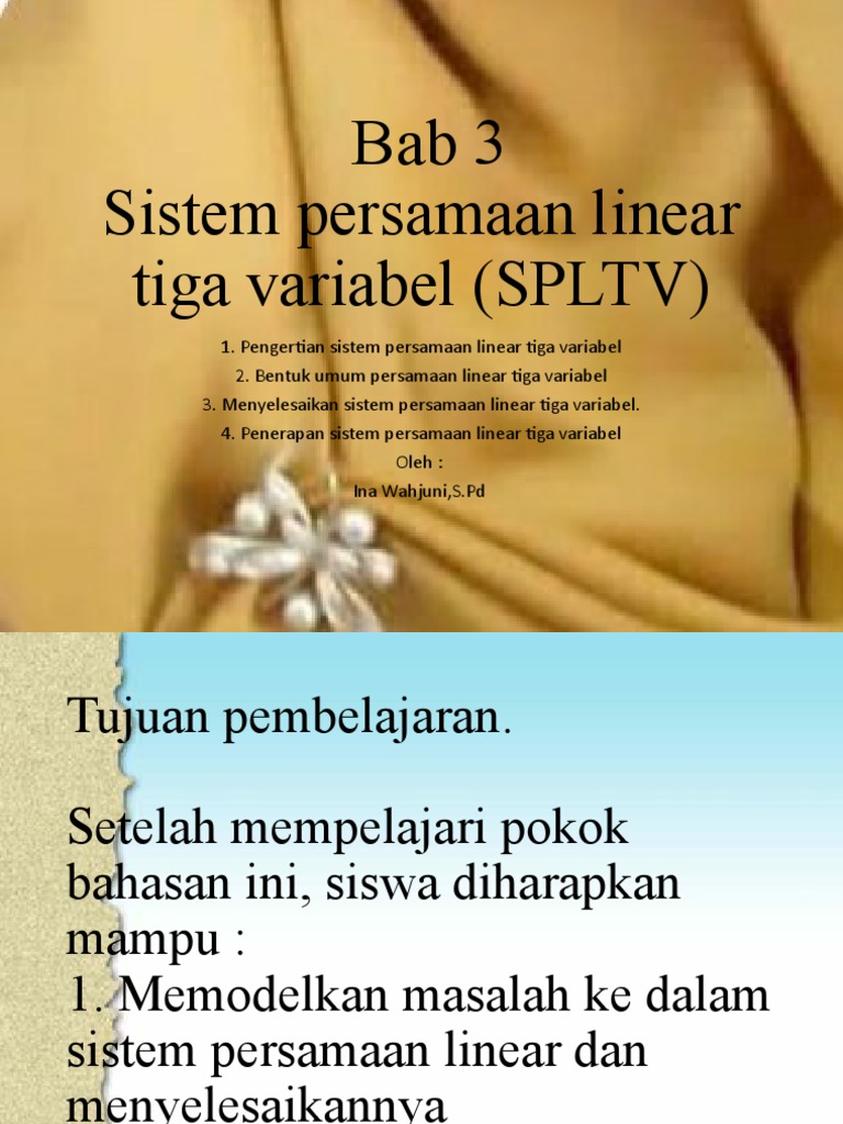 SPLTV | PDF | Metode & Bahan Ajar