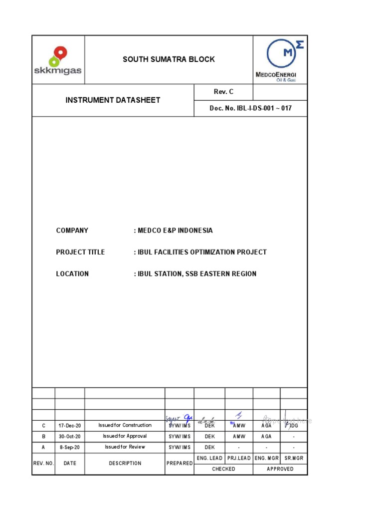 IBL-I-DS-001 - 017 - C - Instrument Datasheet Signed AGa 20201230 - Compressed | PDF | Pipe ...