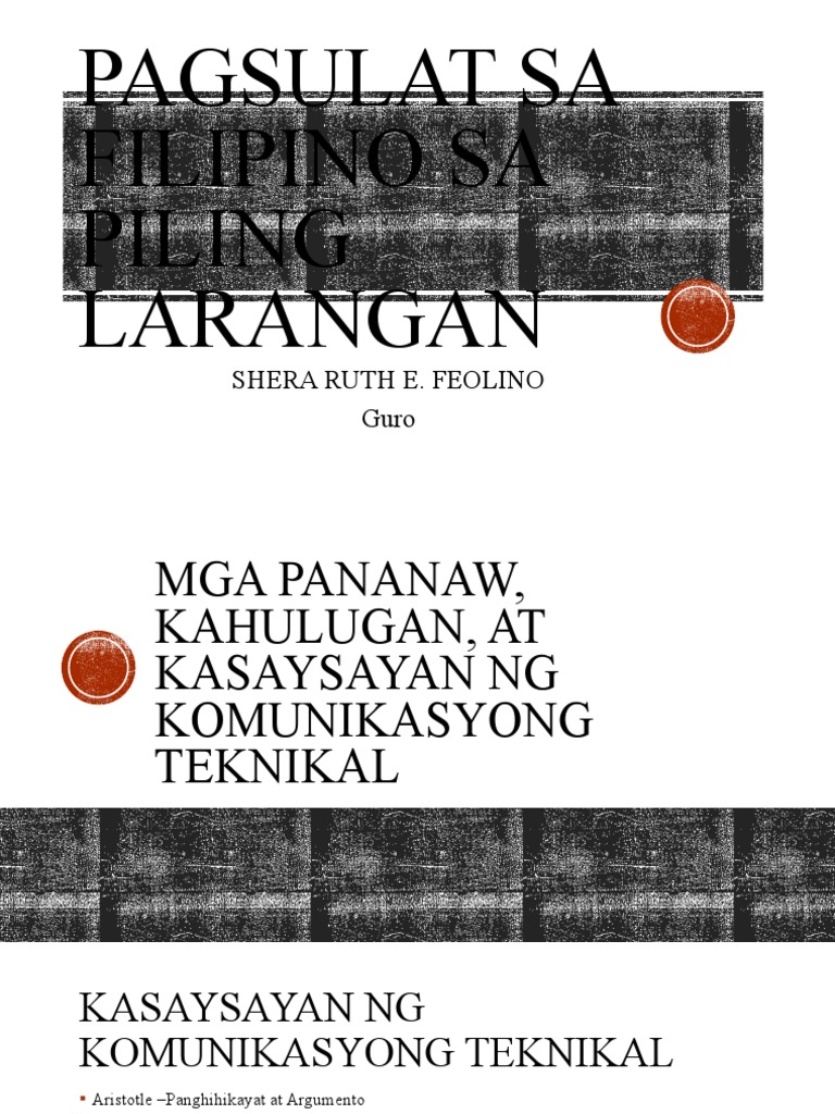No.1 Pagsulat Sa Filipino Sa Piling Larangan | PDF