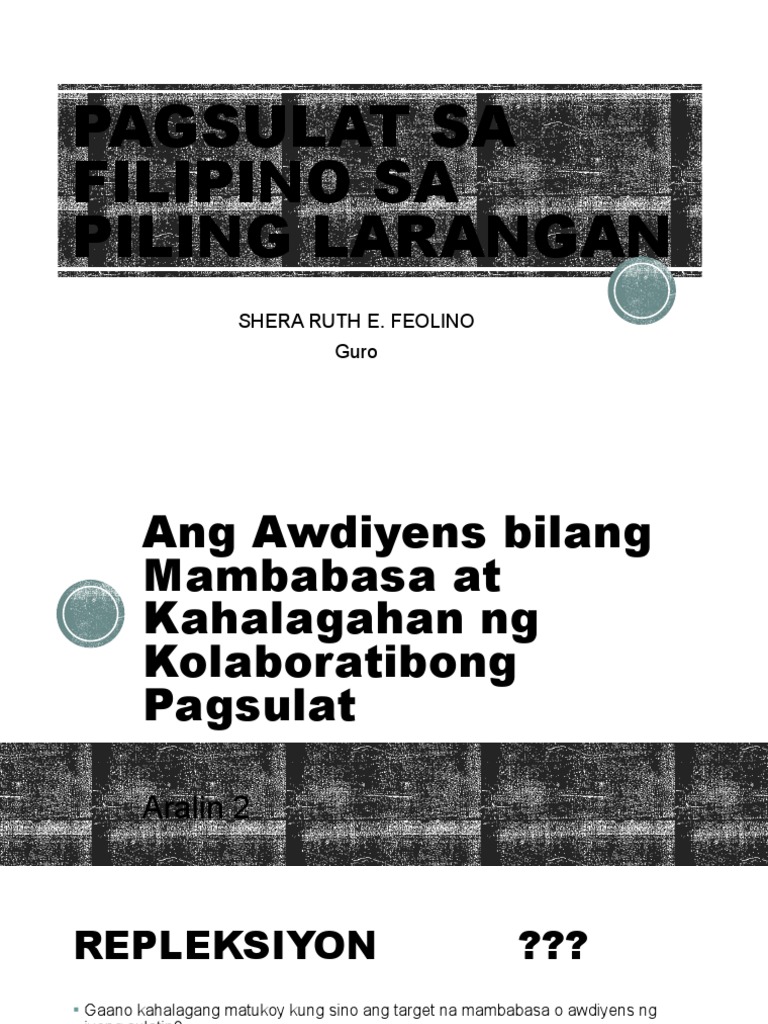 No.2 Pagsulat Sa Filipino Sa Piling Larangan | PDF
