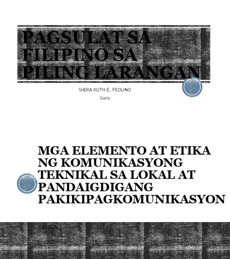 No.3 Pagsulat Sa Filipino Sa Piling Larangan | PDF