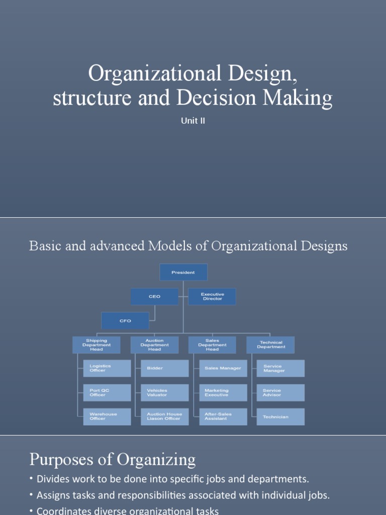 Organizational Design Structure And Decision Making Pdf