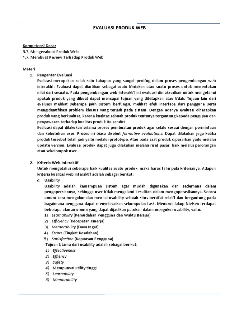 Materi Evaluasi Produk Web - Anto | PDF
