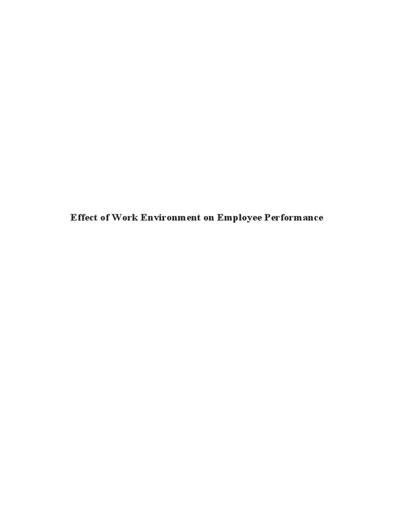 Employee Performance & Work Environment | PDF | Employment | Creativity
