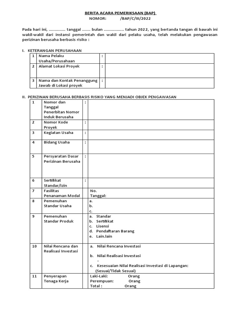 Contoh BAP | PDF