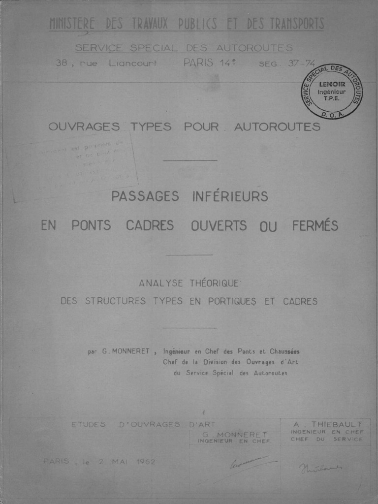 Pipo-Picf Analyse Theorique Des Structures 1962 Cle2111d4 | PDF