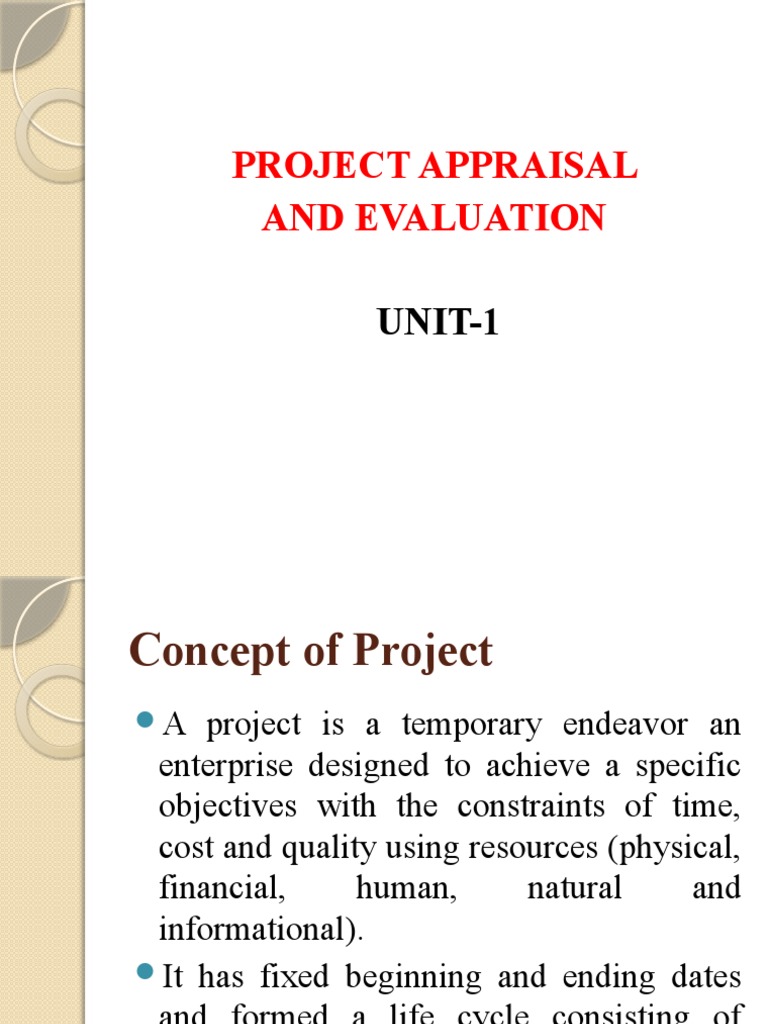 Unit-1-Project Appraisal and Evaluation | PDF | Business | Economies