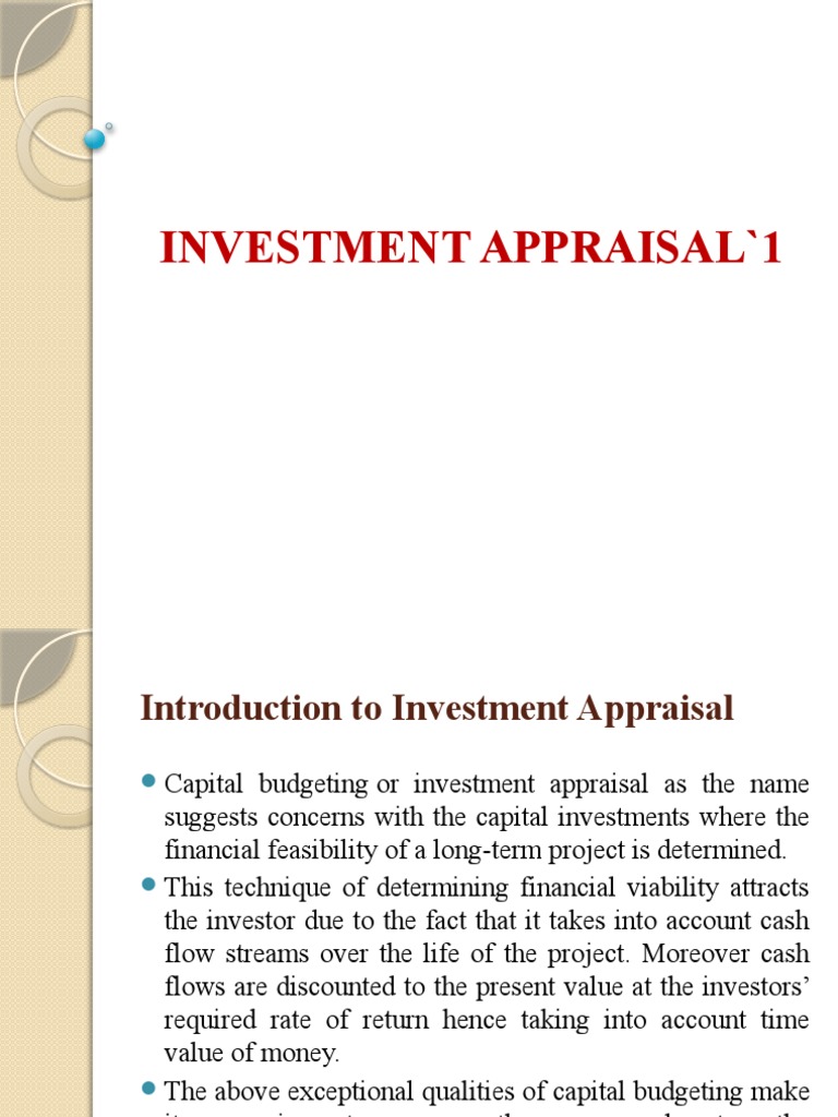 Investment Appraisal Techniques Explained | PDF | Net Present Value ...