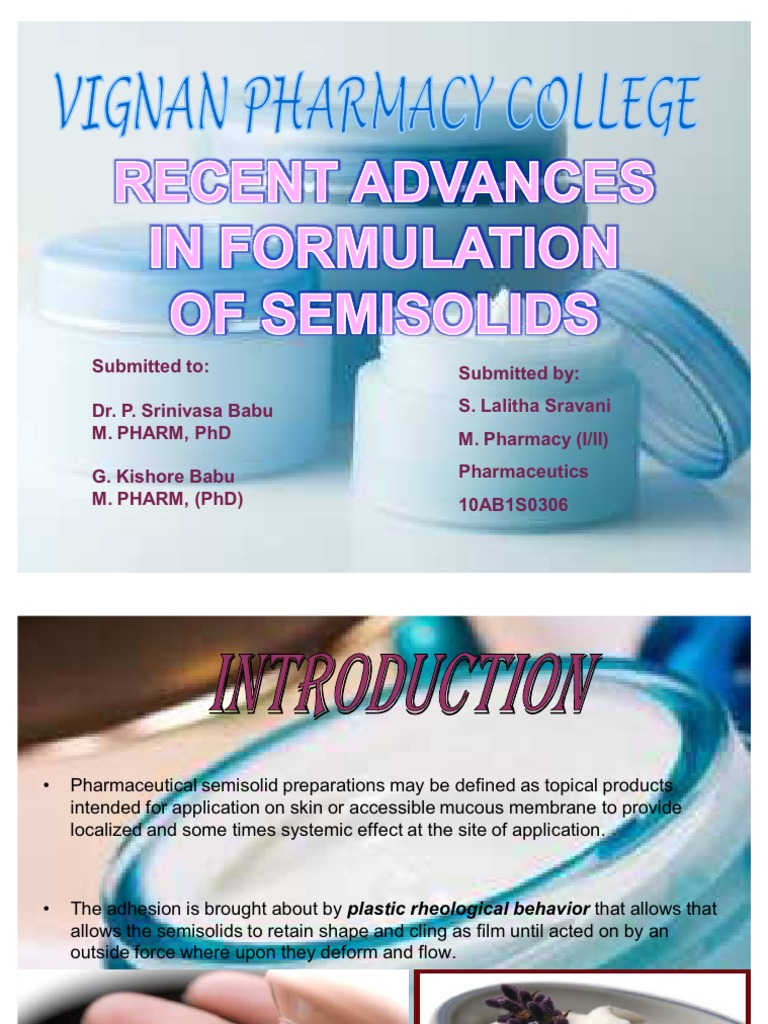 Semi Solids Final | Topical Medication | Gel