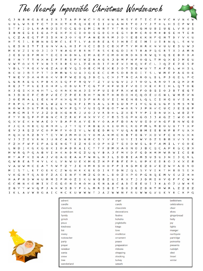 Nearly Impossible Christmas WordSearch A3 | PDF